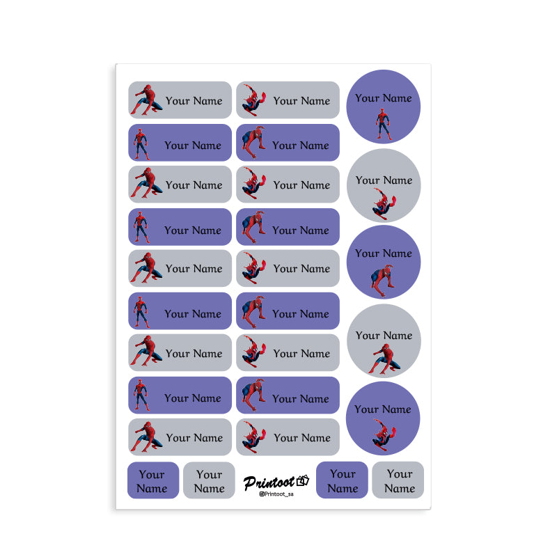 Spider-Man Name stickers – Printoot.com
